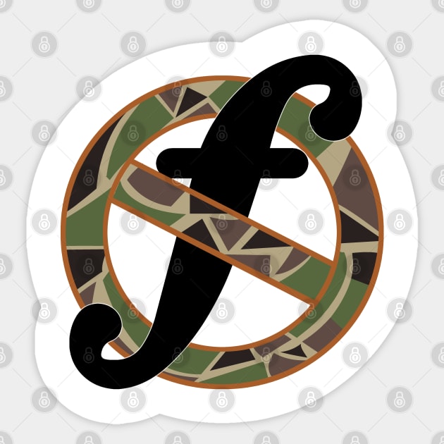 "Not My Forte" Camo version - Musician Jokes - Sticker | TeePublic