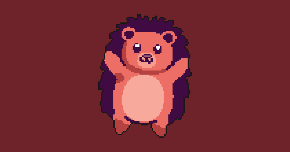 Spiky Defender: Pixel Art Hedgehog Design for Fashionable Attire ...
