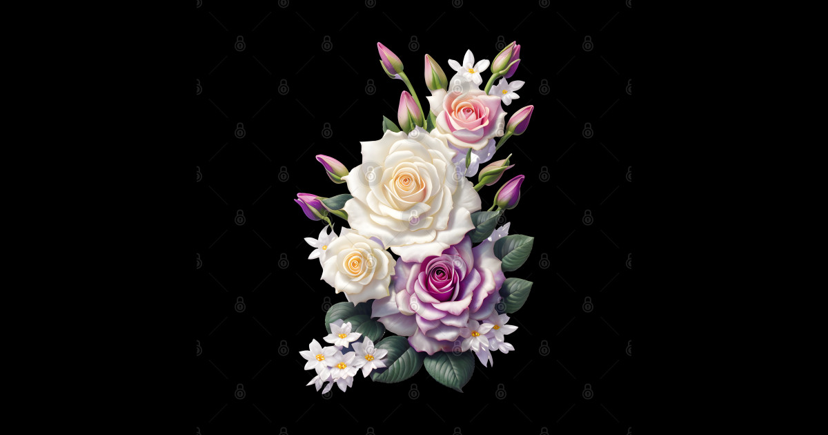 Elegant Rose Bouquet - Rose Bouquet - Sticker | TeePublic