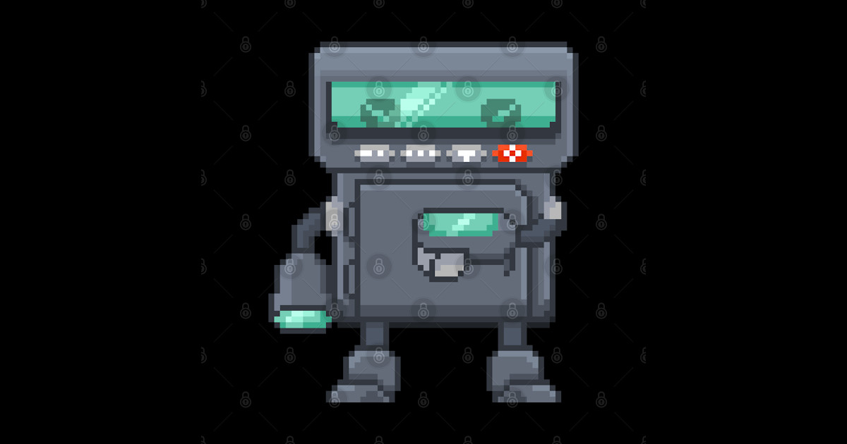 Pixel Art Calcubot - Robot - Sticker | TeePublic