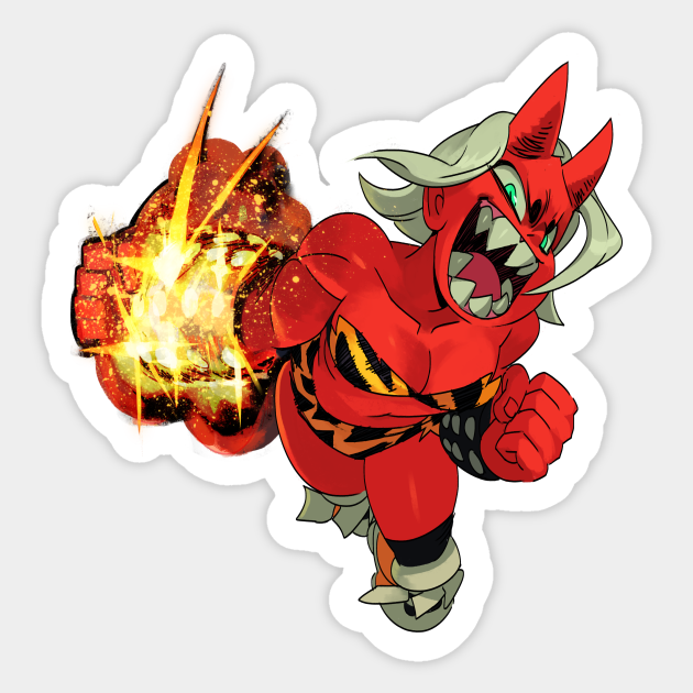 Maki, the Oni Girl Wrestler - Monstergirl - Sticker | TeePublic