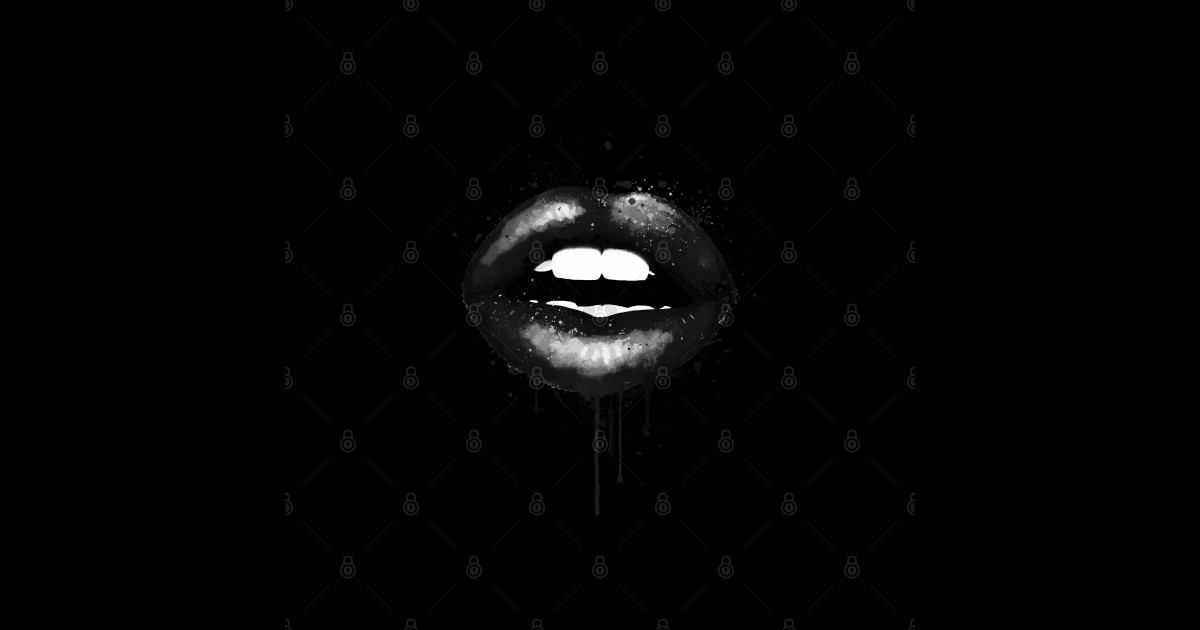 Black Lips Love Kiss Print Mouth Sexy Girl - Black Lips - Sticker ...