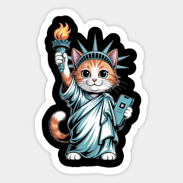 Cute Kawaii Cat Statue Of Liberty American - Cute Kawaii Cat Statue Of ...