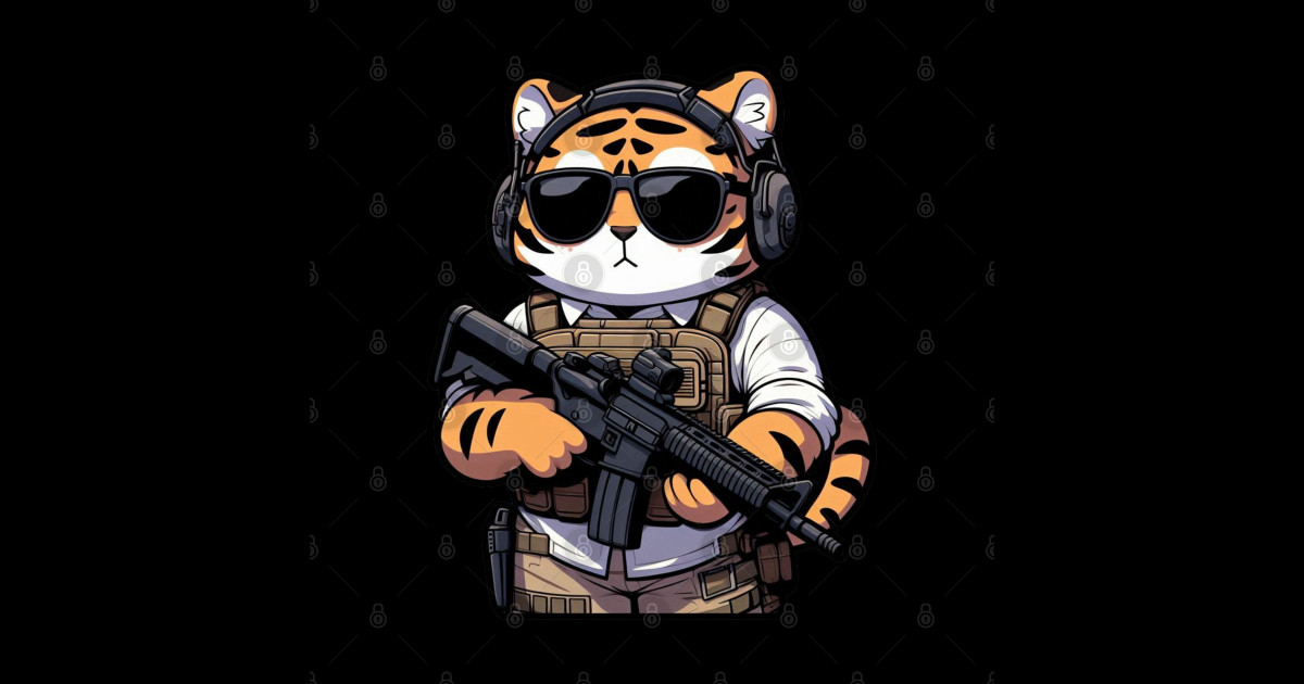 Tactical Tiger - Tiger - Sticker | TeePublic