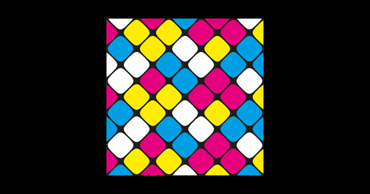 Diagonal Squircle Pattern (CMYK Colours) - Squircle Pattern - Sticker ...