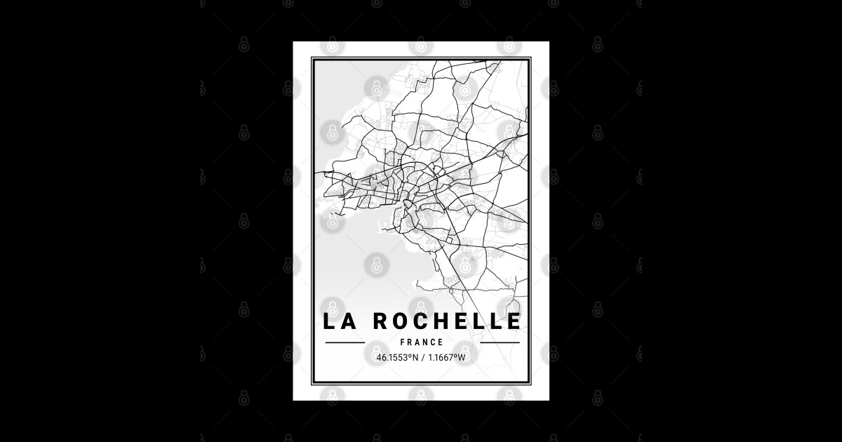 La Rochelle Light City Map - La Rochelle Light City Map - Sticker ...