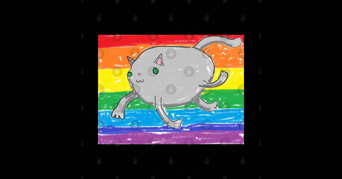 Rainbow Cat - Cat - Sticker | TeePublic