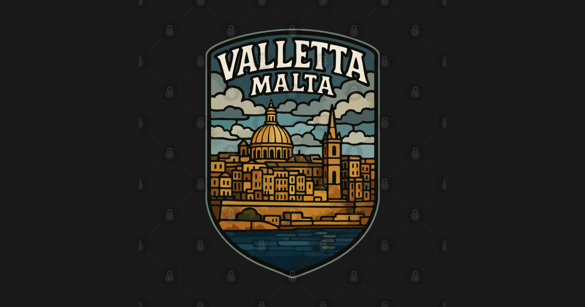 Valletta Malta Stained Glass Travel - Valletta - T-Shirt | TeePublic
