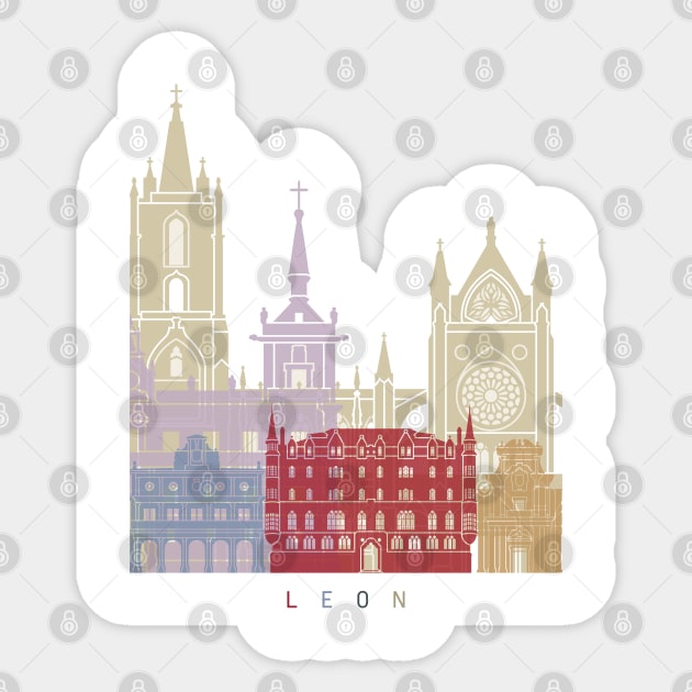 Leon skyline poster - Skyline - Sticker | TeePublic