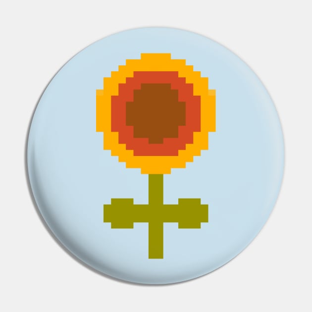 Sunflower Pixel Art - Aesthetic - Pin | TeePublic