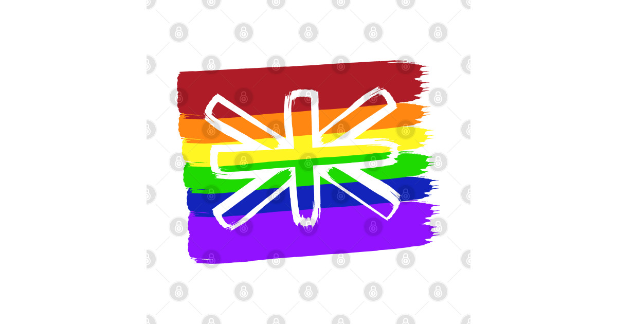 Painted Rainbow Union Jack - Pride Flags - Sticker | TeePublic