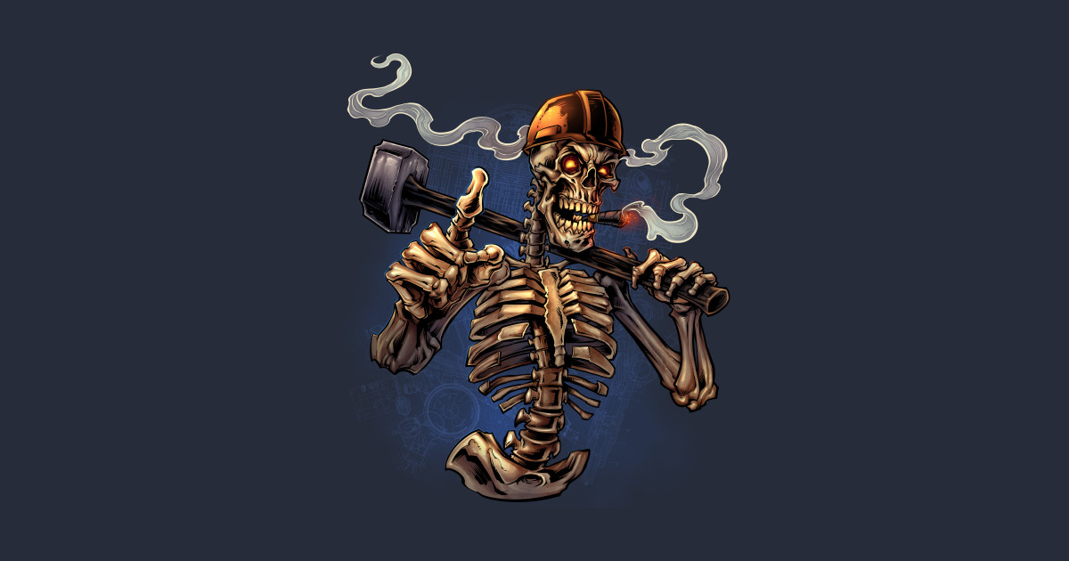 Sledgehammer Skeleton - Skeleton - T-Shirt | TeePublic