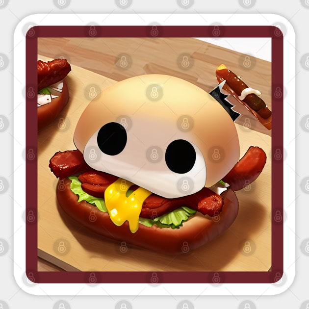 The Living Burger - Burger Lover - Sticker | TeePublic