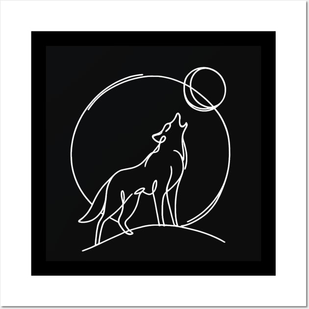 Wolf Howling Line Drawing - Wolf Howling At Moon - Posters and Art ...