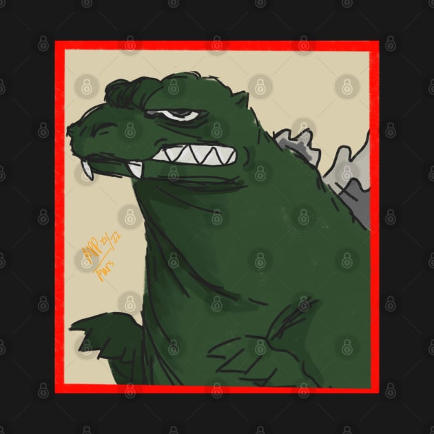 Green Grumpy Godzilla - Godzilla - T-Shirt | TeePublic