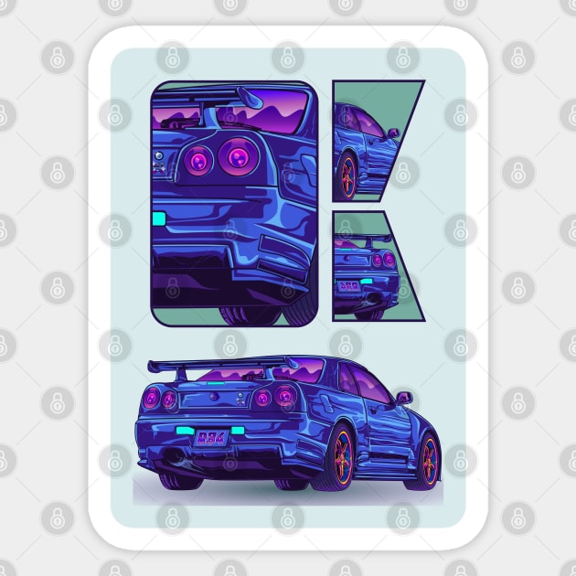 Skyline Gtr R34 - Skyline Gtr R34 - Sticker | TeePublic