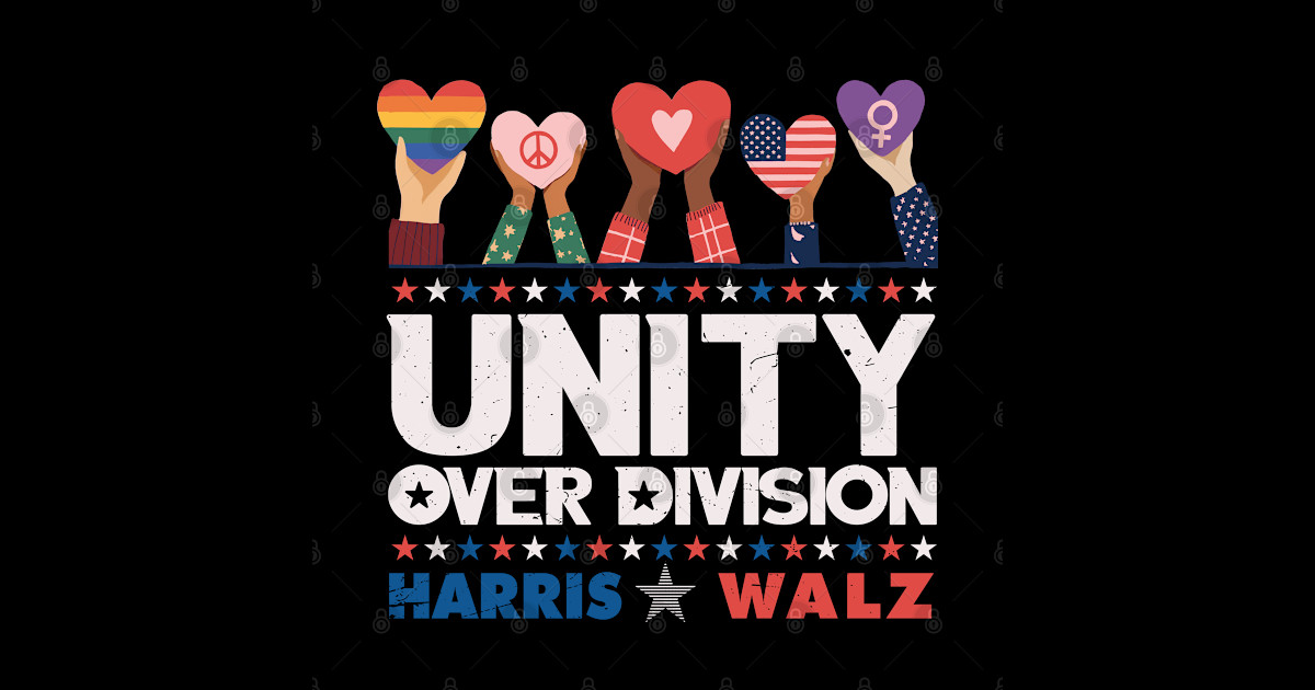 HARRIS WALZ 2024 UNITY OVER DIVISION - Unity Over Division - Magnet ...