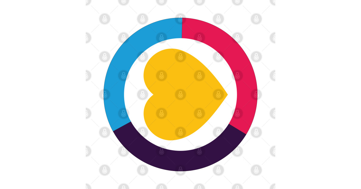 Polyamory Pride - Minimalist Circle Border - (New Colors) - Poly - T ...