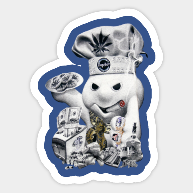 Gangster Pillsbury Dough Boy - Pillsbury Doughboy - Sticker | TeePublic