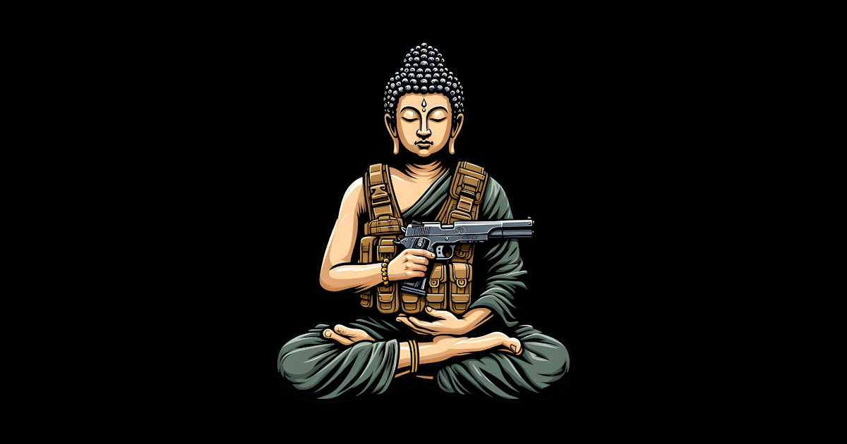 Tactical Buddha - Buddha - Sticker | TeePublic