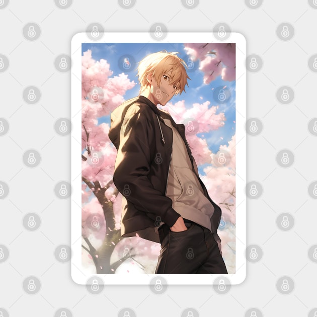 Cool Anime Boy and Cherry Blossom Trees - Anime Wallpaper - Anime Art ...