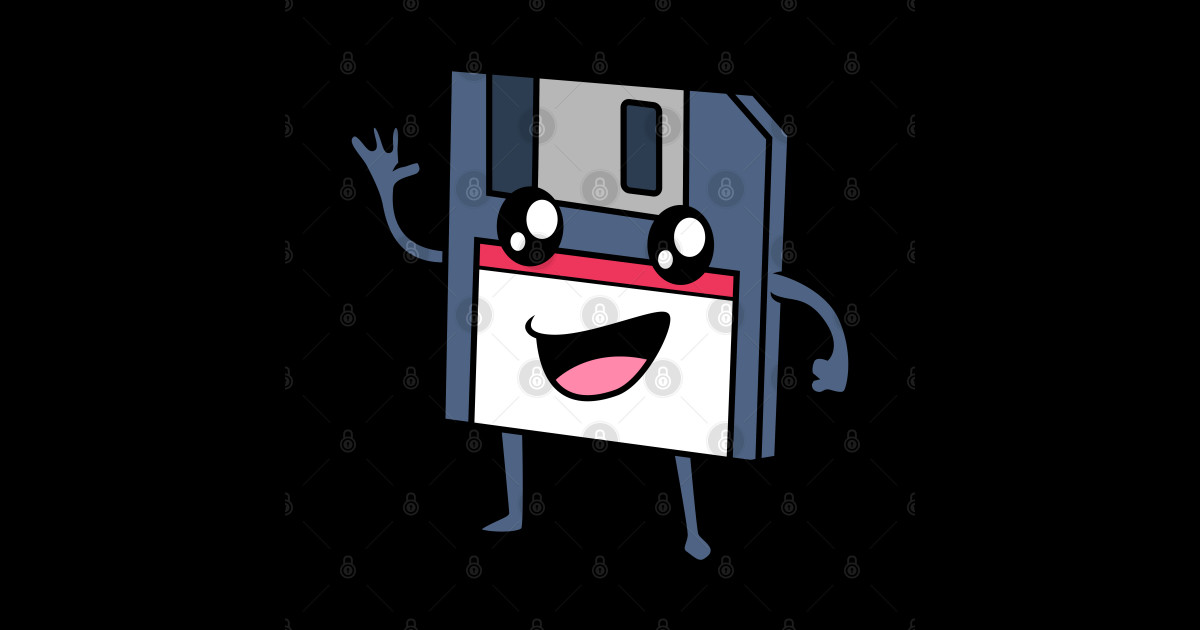 Never forget - Retro Kawaii Disk - Retro Floppy Disc - Sticker | TeePublic