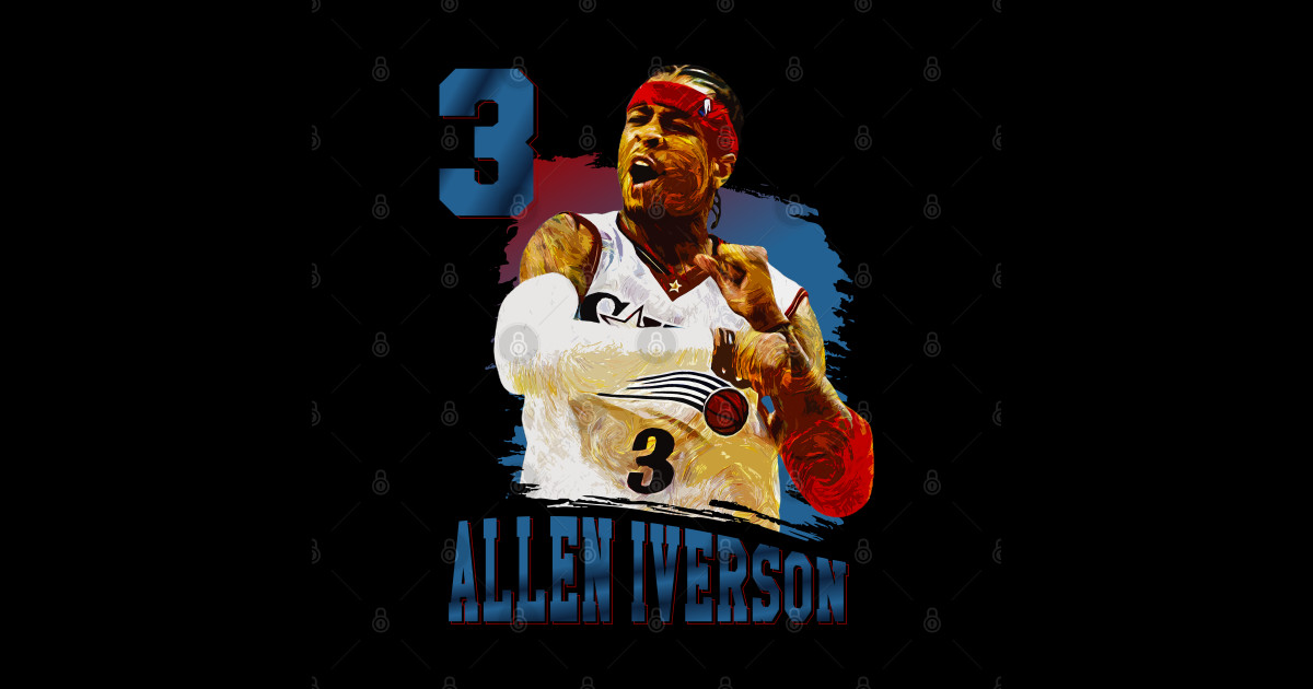Allen iverson || 3 - Allen Iverson - Sticker | TeePublic