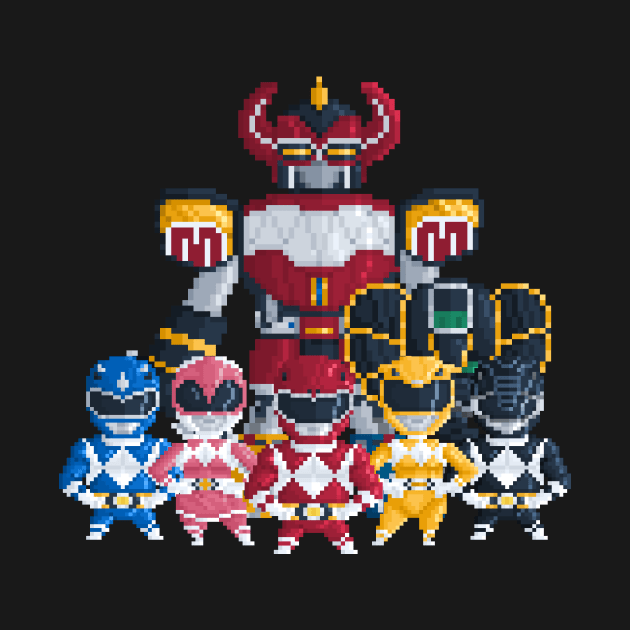 90s nostalgic 8bit Pixel Power Rangers - Mighty Morphin Power Rangers ...
