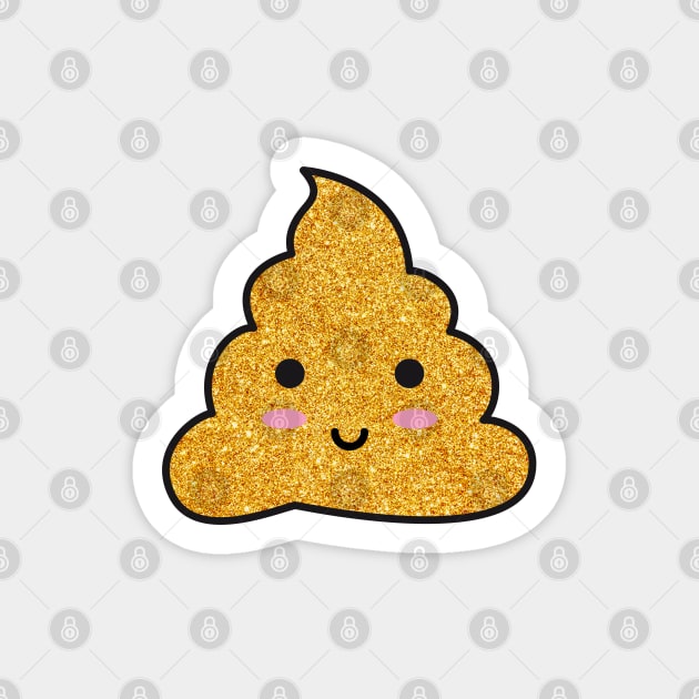 Gold glitter poop emoji - Poop - Sticker | TeePublic