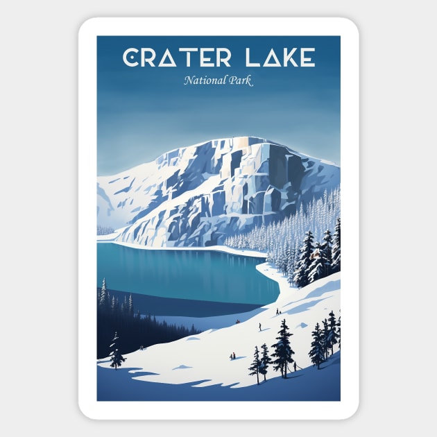 Crater Lake National Park Travel Poster - Crater Lake - Sticker | TeePublic