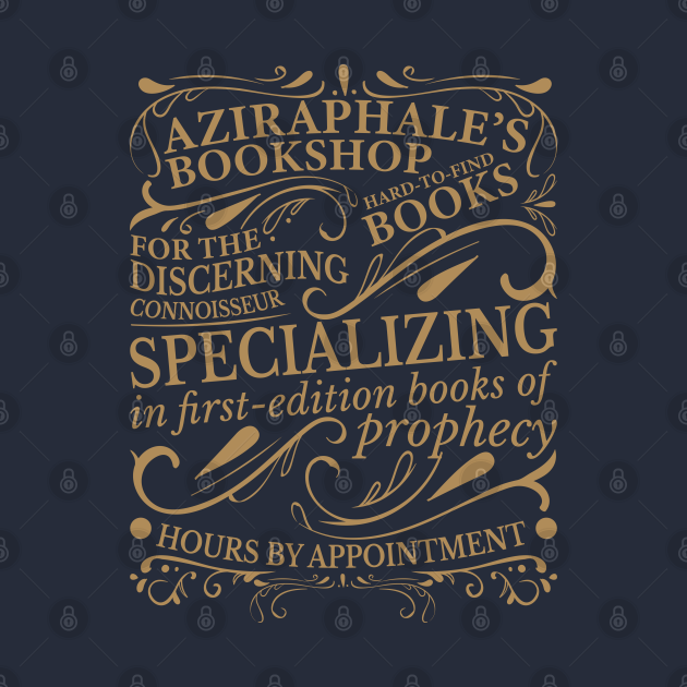 Aziraphale's Bookshop - Good Omens - T-Shirt | TeePublic