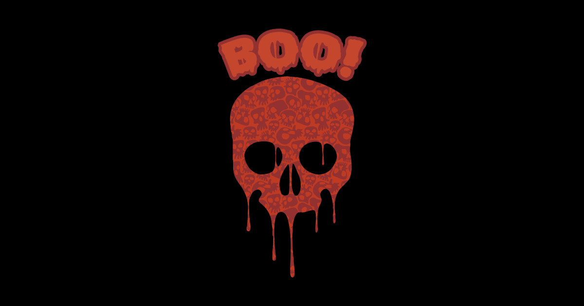 BOO! dripping skulls halloween - Halloween - Sticker | TeePublic