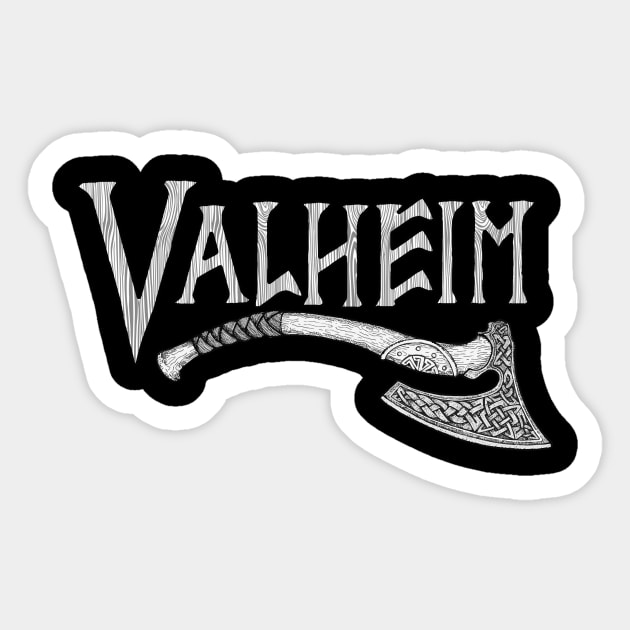 Valheim in White - Valheim - Sticker | TeePublic