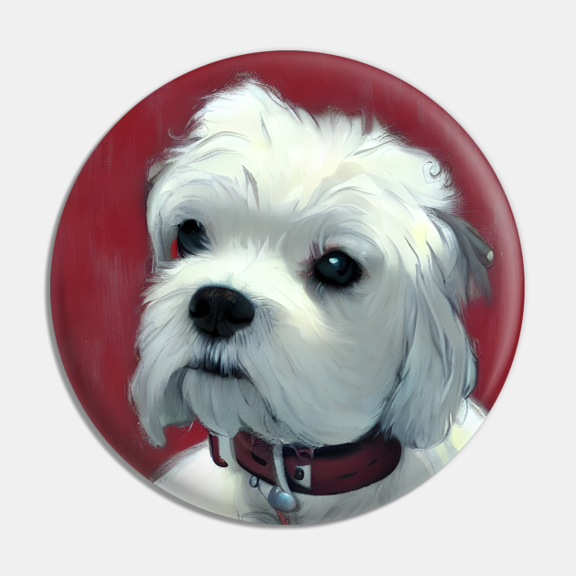 Cute Crusty White Dog Puppy - Crusty White Dog - Pin | TeePublic