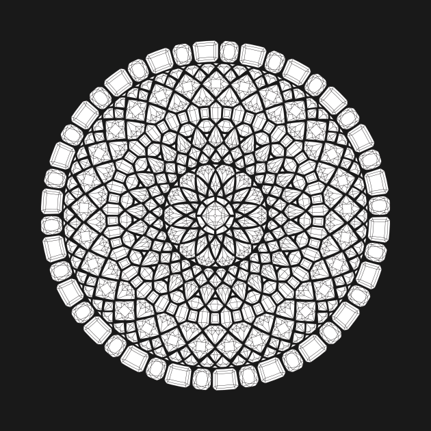Gems Mandala Coloring Page, Crystals Adult Coloring Mandala, Diamonds ...