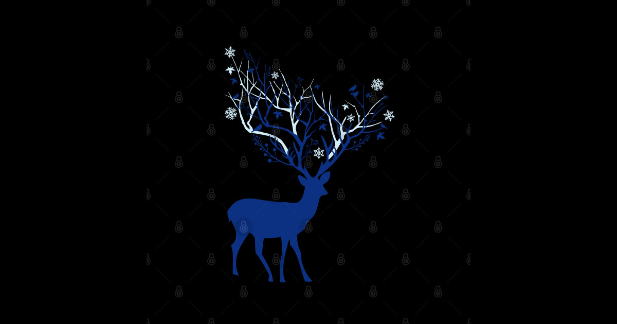 Blue deer - Deer - Sticker | TeePublic
