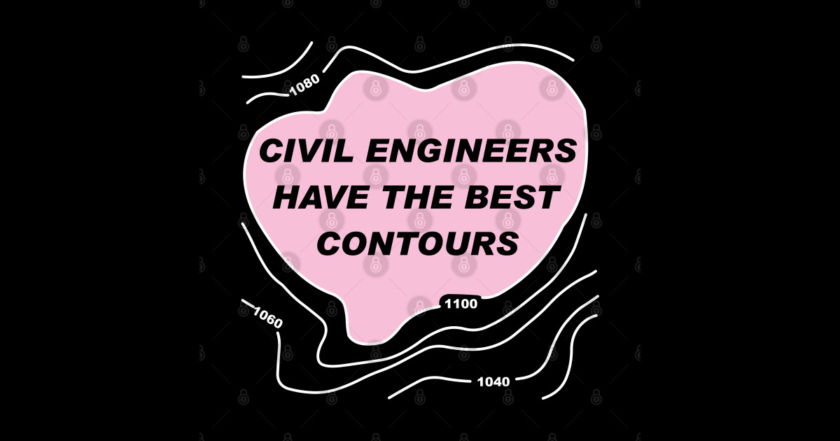 Civil Engineer Pink Contours White Lines - Civil Engineers - Posters ...