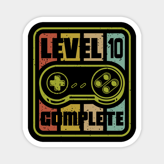 Level 10 Complete Gamer 10th Birthday Gaming - Gamer Birthday - Magnet ...