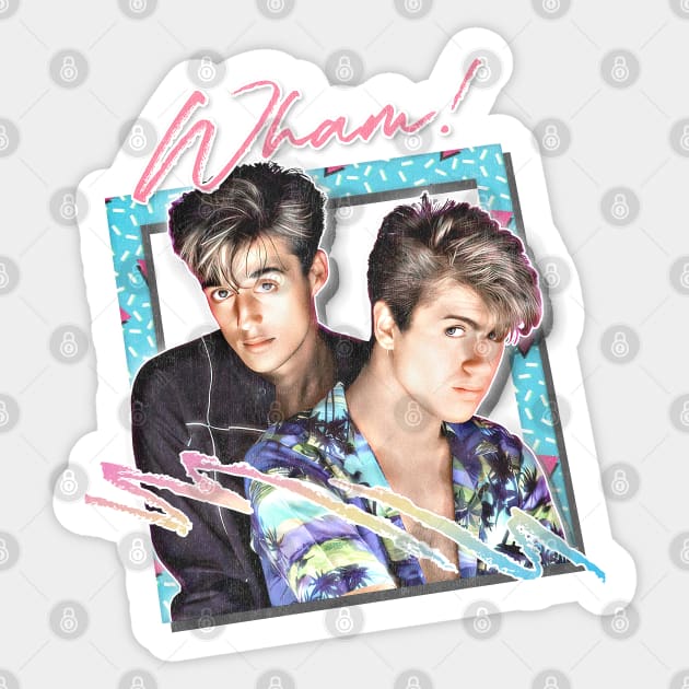 Wham! 80s Vintage Style Design - George Michael - Sticker | TeePublic