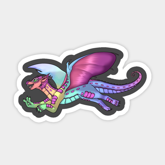 Kinkajou the Rainwing (Rainbow) - Wings Of Fire - Sticker | TeePublic