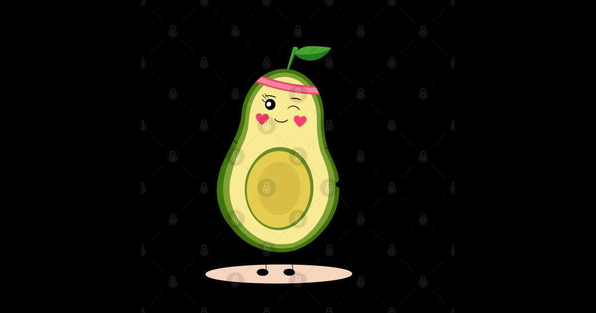 Avocardio, cartoon avocado character, cute avocado, funny food, vegan ...