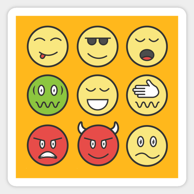 Set of Emoticons - Emoticons - Sticker | TeePublic
