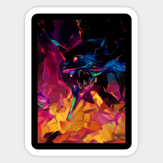 Neon Berserk Mecha - Evangelion - Sticker | TeePublic