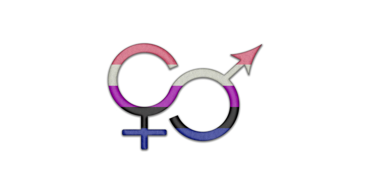 Gender Fluid Symbol in Pride Flag Colors - Gender Fluid Pride - T-Shirt ...