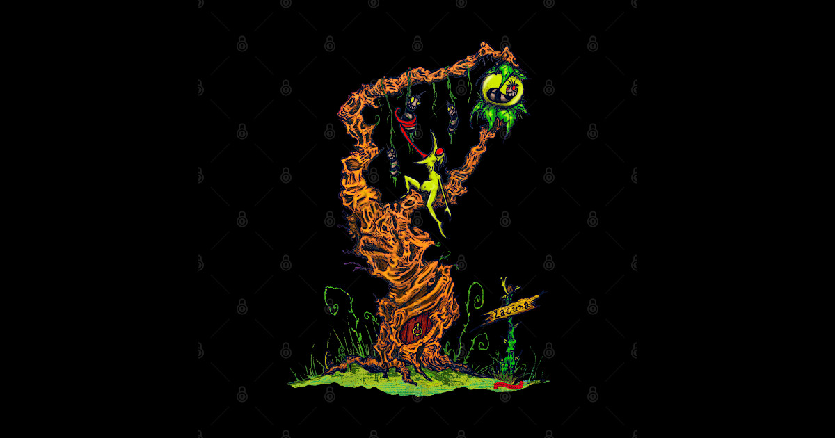 Goblin tree - Spooky Tree - Sticker | TeePublic