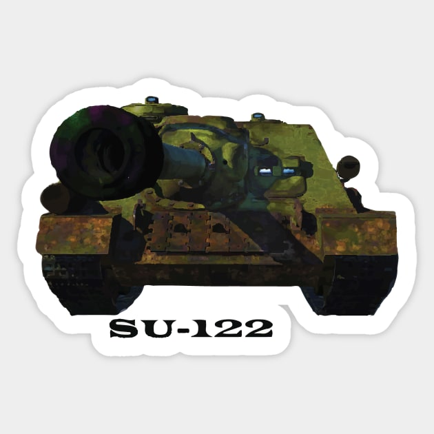 Legendary Soviet tank destroyer in color - Soviet - Sticker | TeePublic