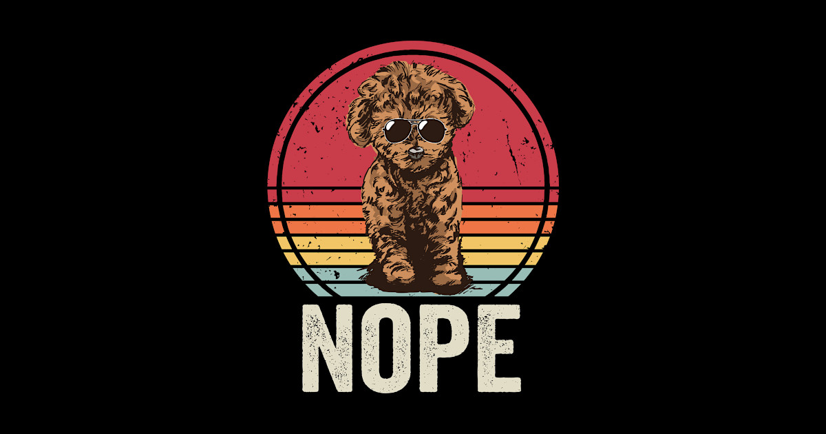 Nope Funny Cavapoo With Sunglasses - Cavapoo - Sticker | TeePublic