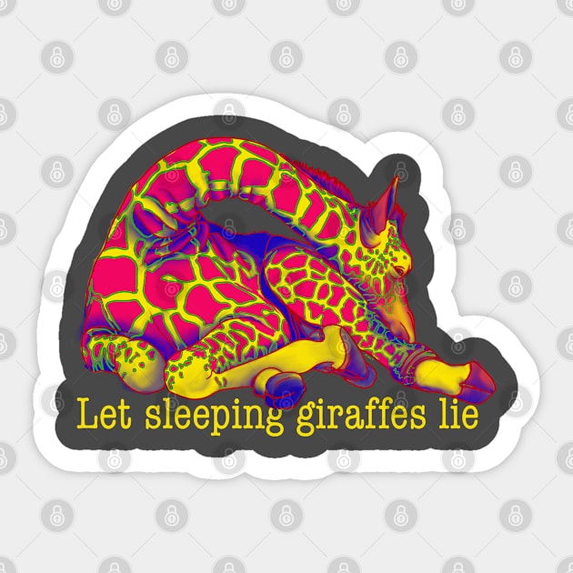 Let sleeping giraffes lie - Sleeping Giraffe - Sticker | TeePublic