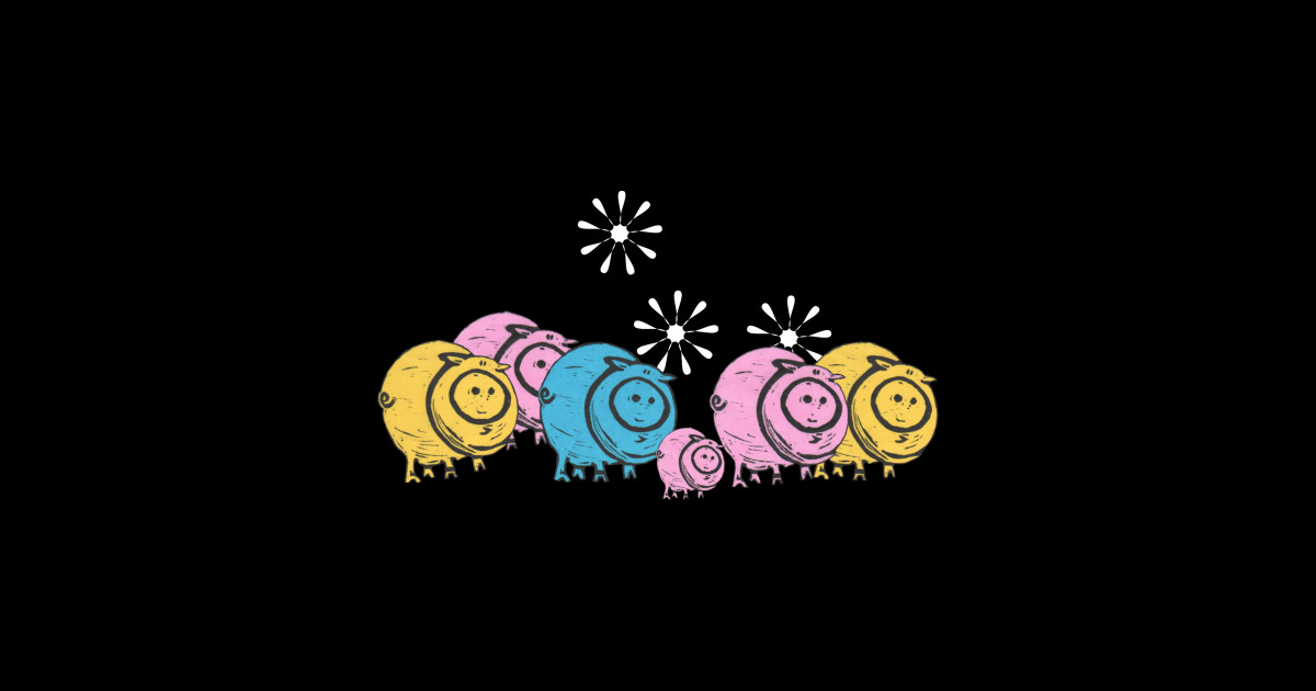 Pigs Parading Party - Pig - Sticker | TeePublic