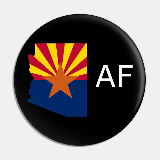 Arizona Flag State Outline AF (white) - Arizona - Pin | TeePublic